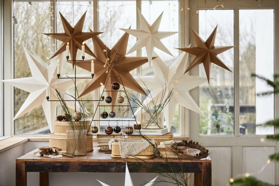 Ib Laursen Stern zum Hängen aus Papier natur 7 Zacken ∅60cm – das ...